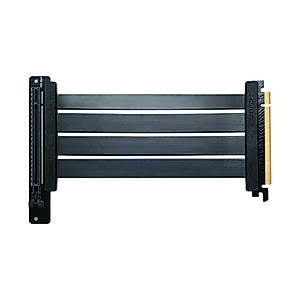 Phanteks (PH-CBRS4.0_FL22) 220mm Flat Line PCI-E gen4.0 x16 Riser Cable, 90 Degree Adapter, Black