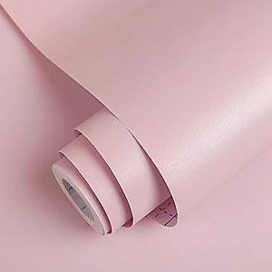 Abyssaly Pink Wallpaper 15.7" X 118" Pink Peel and Stick Wallpaper Self-Adhesive Removable Contact Paper for Cabinets Girls Bedroom Furniture Home Decor
