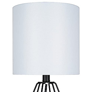 Catalina 22771-001 Mid-Century Modern Open Metal Cage Table Desk Lamp, 17.25", Matte Black