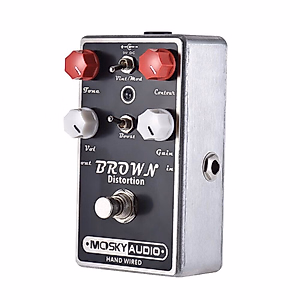 Mosky Audio BROWN Distortion Dual Toggle with Boost Option Hand-Wired Fast, Fast US Ship!
