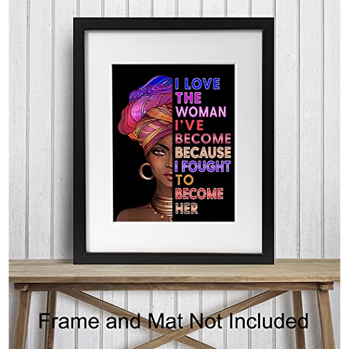 African American Afrocentric Wall Art Decor - Black Art - Motivational Wall Art - Positive Quotes Wall Decor - Encouragement Gifts for Women Girls - Inspirational Quotes - Motivational Posters Sayings