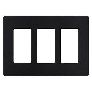 Lutron Claro 3 Gang Decorator/Rocker Wallplate, Satin, Midnight (1-Pack) | SC-3-MN