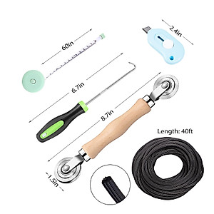 Windows Screen and Screen Door Repair Kit, 48"x118" Charcoal Fiberglass Mesh with Rolling Tool/Hook/Ruler/Cutter/Spline - Window Screen & Sliding Screen Door Replacement for Windows, TOOLTRIZ