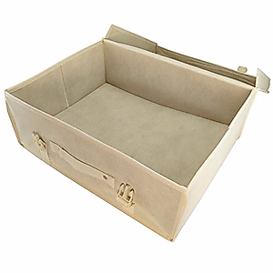 HANGERWORLD Large Ivory Wedding Dress Garment Storage Box and Under Bed Storage Travel Carry Case, with Acid Free Tissue Paper