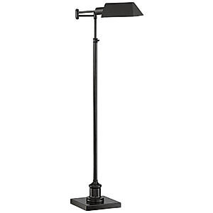 Regency Hill Jenson Traditional Adjustable Pharmacy Floor Lamp Standing Base Swing Arm 54" Tall Dark Bronze Metal Bright Downward Light for Living Room Reading House Bedroom
