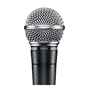 Shure SM58-LC Vocal Microphone with H&A Value Series XLR M to F Professional Microphone Cable - 10'