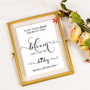 Calculs Baby Bloom Gold Floating Picture Frame Wedding Signs Place Card/Menu Holder 10 x 8 Inches Centerpiece Table Décor for Baby Shower
