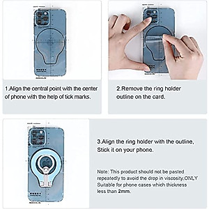 [3-in-1] Cell Phone Ring Holder Stand, 360 Degree Rotation Finger Ring Kickstand with [2X Nylon Phone Lanyard],Compatible with iPhone 13 12 11, Galaxy, Google Pixel and Other Android Phone, Blue