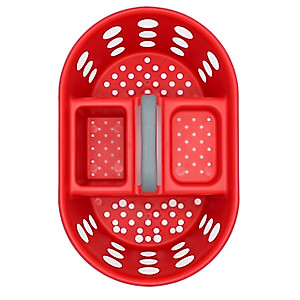 SIMPLYKLEEN Shower Caddy with Handle 2-Pack Plastic Bathroom Storage Organizer, Red Made in the USA