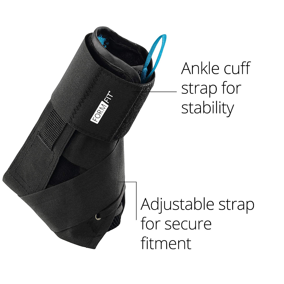 Ossur FormFit Ankle Brace with Speedlace & Figure 8 Straps | Single Pull Closure & Removable Semi-Rigid Stays | Ankle Immobilization Post Injury or Prophylactic Use | Durable Material | (Medium)