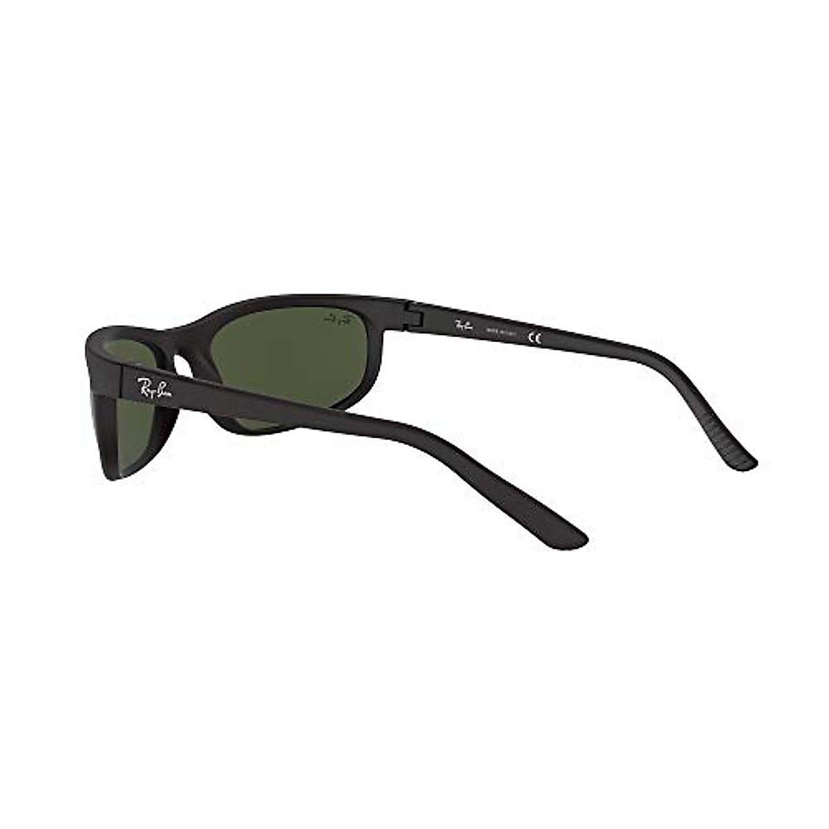 Ray-Ban Unisex Rectangular Sunglasses Black Frame Green Lens