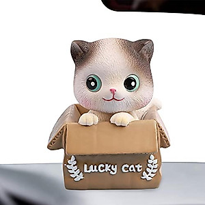 dous Bobbleheads for Car Dashboard Lucky Cat Dashboard Car Ornaments Bobble Head Cat Pet Toy Shaking Head Cat Decor for Car Interior, Automotive Dashboard, Home Desktop
