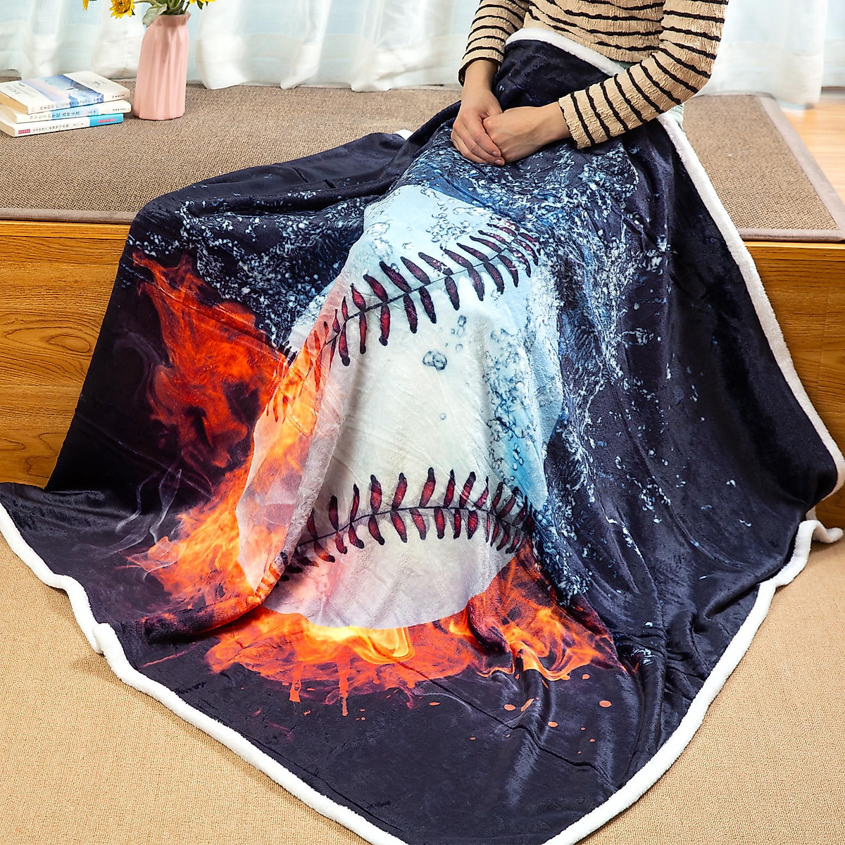 Sviuse Baseball Blanket Baseball Gifts for Boys and Adults Baseball Stuff for Baseball Lover Soft Sports Fleece Throw Blanket Baseballs Printed Blanket All Season (50"x60")