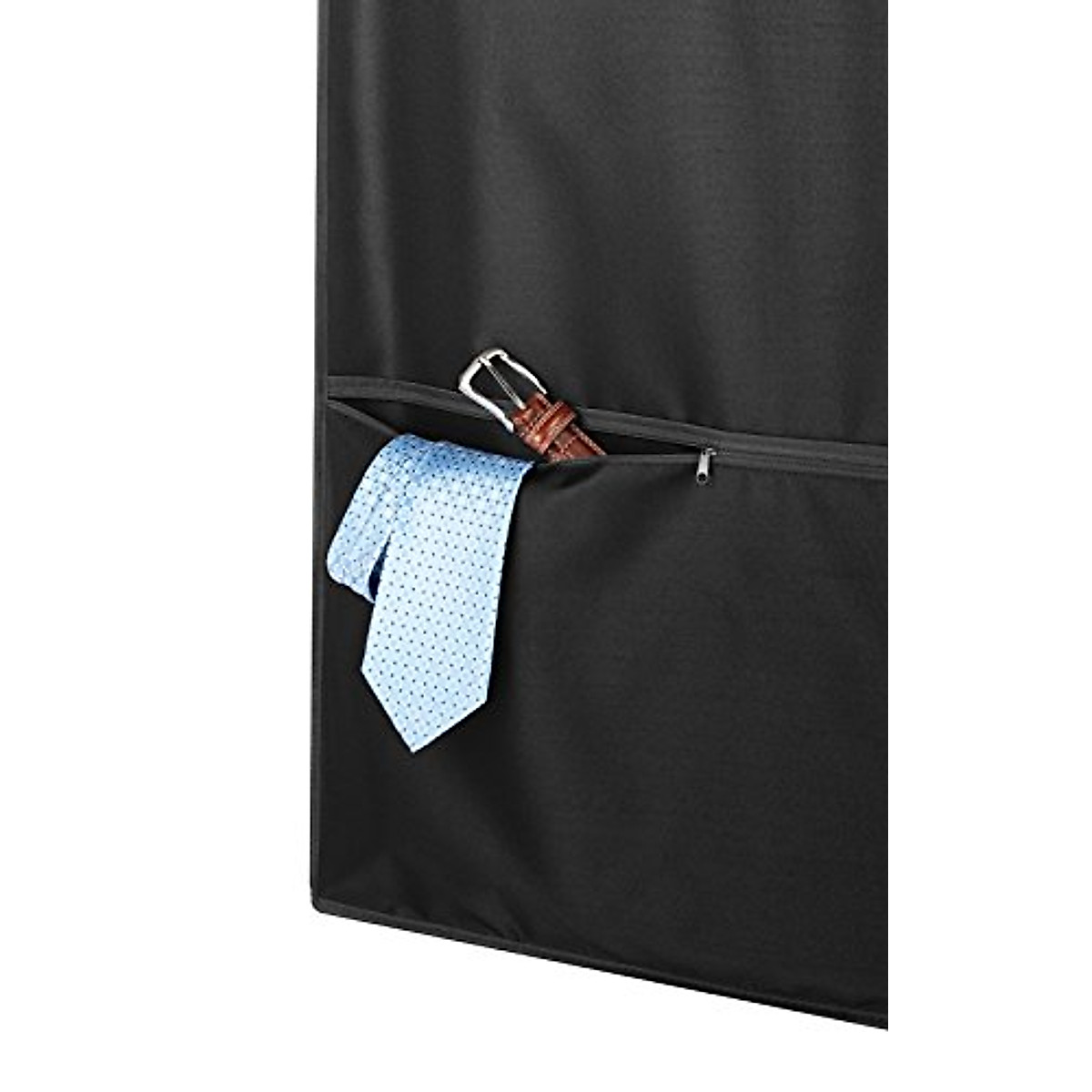 Whitmor Zippered Garment Bag with Pocket, Black