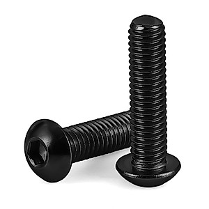 M5 x 16mm Button Head Hex Socket Cap Screws, 10.9 Grade Alloy Steel, Black Oxide Finish, 100 PCS