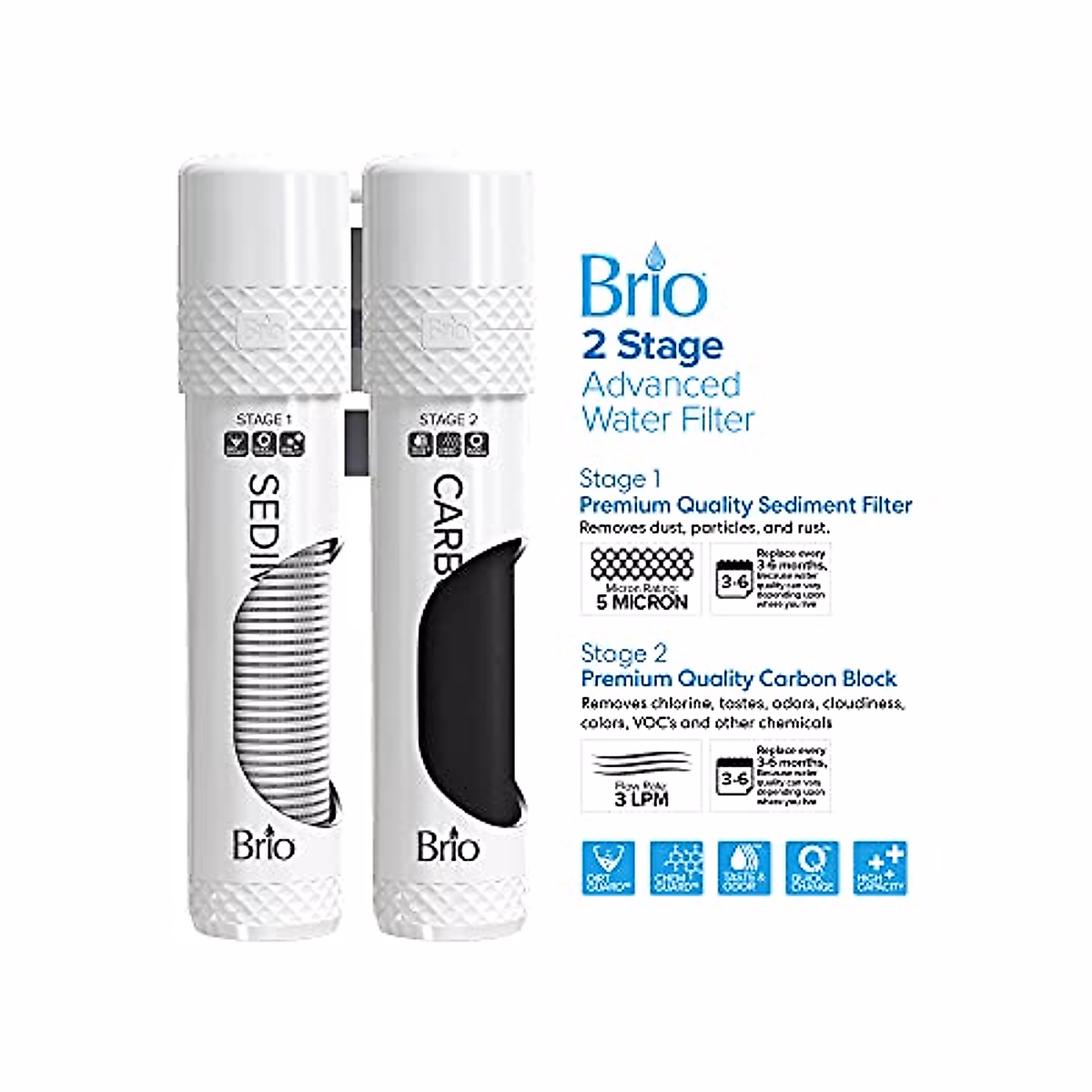 Brio 520 Series No Line Bottom-Loading Water-Cooler with Built-in 2 Stage Water-Filter