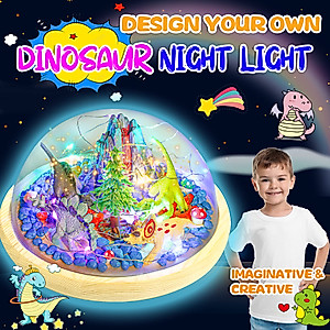 Y YOFUN Make Your Own Dinosaur Night Light - Dinosaur Toys for Kids, Dinosaur Decor, Dinosaur Craft Kit, Arts and Crafts Night Light, Gifts for Boys Age 5 6 7 8 9 10 Years Old