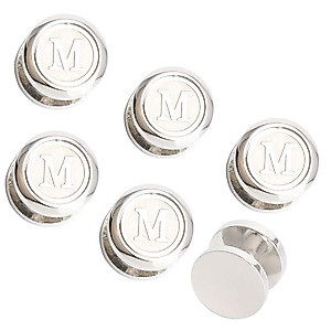 Dannyshi Mens Cufflinks and Studs Tuxedo Shirts Business Wedding Initials Alphabet A-Z Gift Set (M)