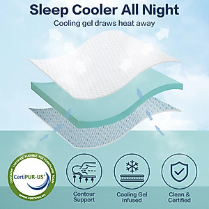 RISAR Memory Foam Mattress Topper Queen Size Bed Topper Queen 3’’ Inch High Density Mattress Cooling Gel Thick Topper for Back Pain Relief Best Soft Bed with Cover Top Mattress (60x80 Inch)