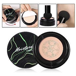 Aooba Air Cushion CC Cream Moisturizing Concealer Mushroom Head Brush Waterproof Makeup Foundation Moisture BB Cream for Women Girls (marble)