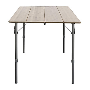 Buffalo Tools FFBAT40 Folding Bamboo Adj Table 40In, Brown