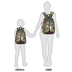 FeHuew 16 inch backpack Vintage Tree of Life Laptop Backpack Full Print School Bookbag Shoulder Bag for Travel Daypack