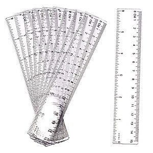 AIEX 10 PACK Clear Plastic Ruler 15cm 6 Inch Straight Ruler Transparent Plastic Ruler Kit Measuring Tool for Student School Office