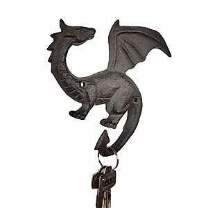 WINTENT Solid Cast Iron Dragon Hook Hanger for Key Coat (Dragon-1)