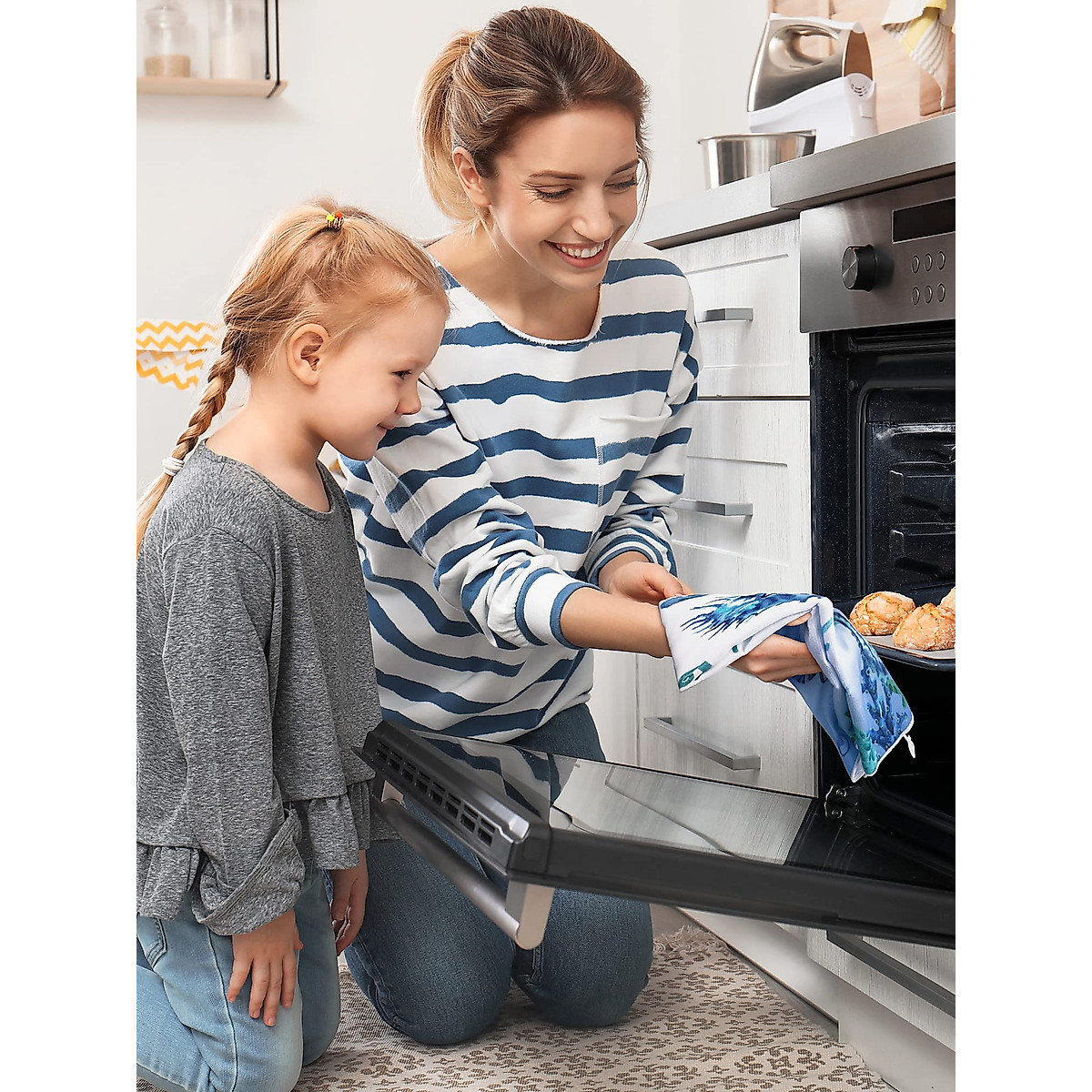 Bencailor 6 Pcs Sea Kitchen Towels Beach Dish Towels Set Turtle Ocean Animal Nautical Hand Towels for Kitchen Decorative Soft Dish Cloths Absorbent Kitchen Tea Towels (Animal Style)