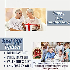 50th Anniversary Blanket Gifts - Gift for 50th Wedding Anniversary - Golden 50 Years of Marriage Gifts for Dad, Mom, Grandpa, Grandma, Grandparents - 50th for Husband Wife 60"X 50"