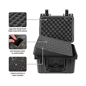 Olympia 10.47" Waterproof Hard Case with DIY Customizable Foam, Fit use of Gear, Equiment, Camera and so on