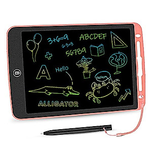 LCD Writing Tablet 10 Inch Toddler Doodle Board, Colorful Drawing Tablet, Erasable Electronic Painting Pads, Educational and Learning Kids Toy for 2 3 4 5 6 Year Old Boys and Girls Gifts(Pink)