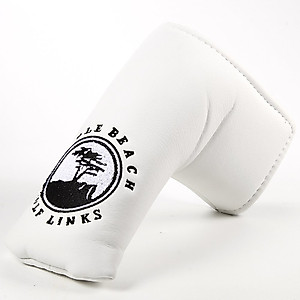 DBYAN Golf Putter Head Cover,Pebble Beach USA Flag Patterned Design Long Life Tree Print Compatible for Scotty Cameron Odyssey Blade Callaway Taylormade Titleist Ping Mizuno Cobra,White