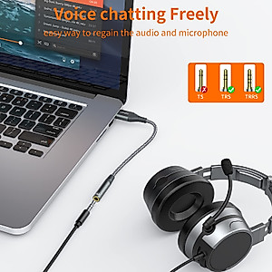 USB to 3.5mm Jack Audio Adapter,USB to Audio Jack Adapter Headset,USB-A to 3.5mm TRRS 4-Pole Female, External Stereo Sound Card for Headphone, Mac, PS4, PS5,PC, Laptop, Desktops and More [6 inch]