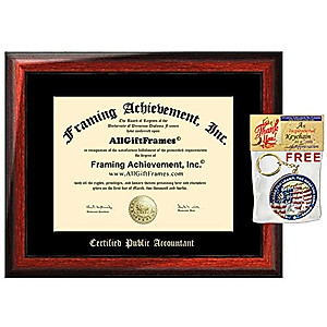 Certified State Board Certification CPA Finance Graduate Certified Public Accountant Gift Passing Exam Emboss Licensing Document Frame Luster Matte Mahogany Plaque Degree Accountancy