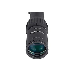 Monstrum G3 1-6x24 First Focal Plane FFP Rifle Scope with MOA Reticle | ZR302 Quick Release Scope Mount | Bundle
