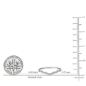 Dazzlingrock Collection Round White Diamond Contour Wedding Band for Women (0.12 ctw. Color I-J, Clarity I2-I3) in 10K White Gold Size 6