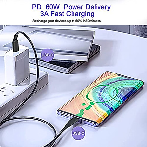 USB C to USB C Cable 6ft+10ft Charger Cord for Samsung Galaxy S23/S22/S23 Plus/S22 Ultra/S21/S21+/S20 FE/A53 5G/A13 A14 A23/Z Fold 3 4/Z FILP,Google Pixel 7 6 Pro/6A/4A 5,60W Fast Charge Charging