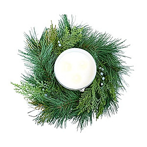 Mixed Pine Pillar Candle Ring, 12 Inches Diameter, Artificial Pine, Candle Holder Ring