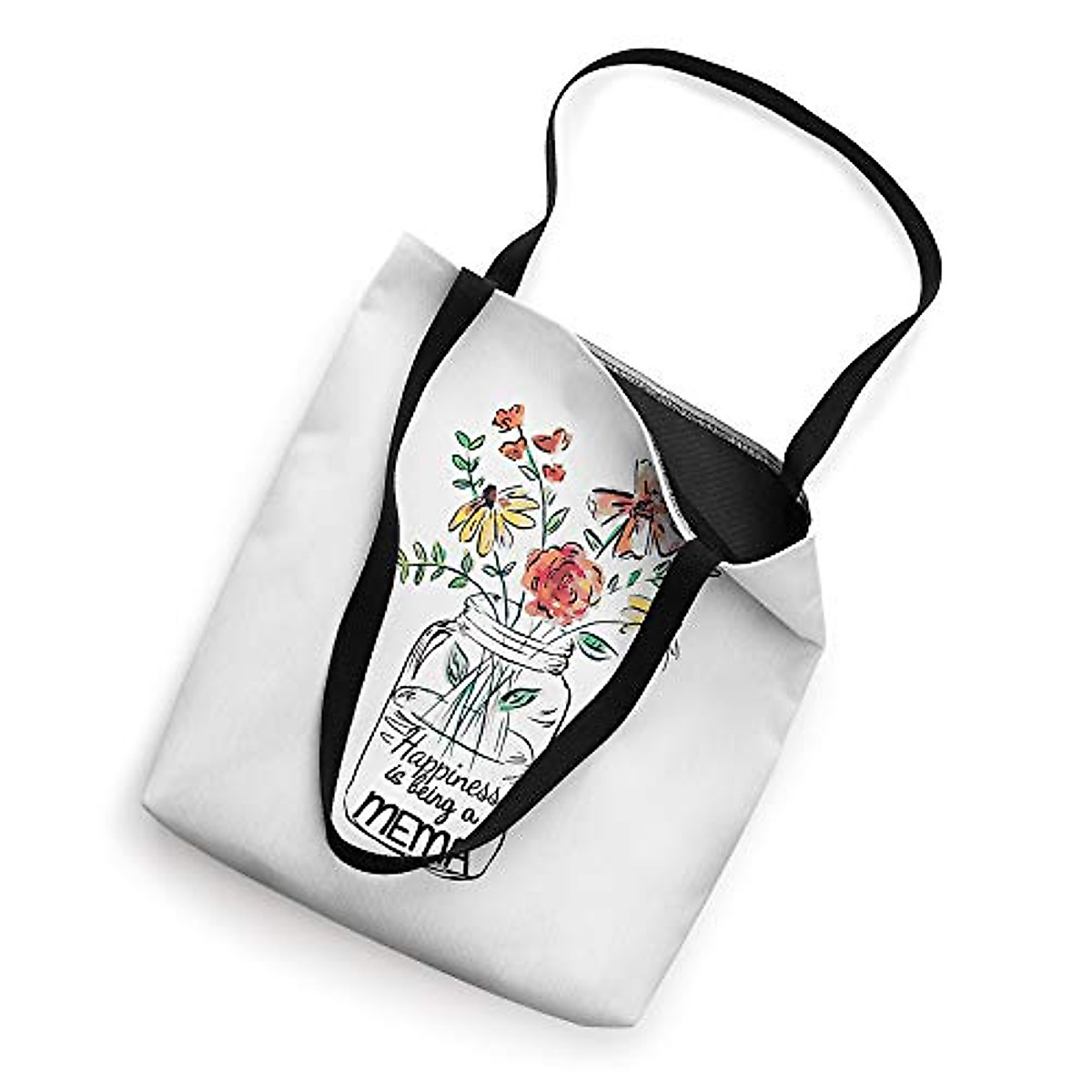 Happiness is Being a MeMa Gifts Floral Tote Bag