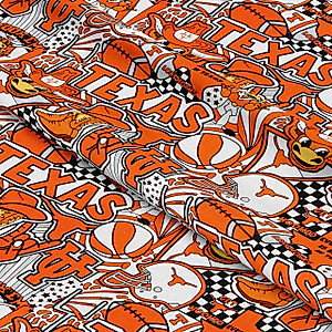 NCAA Texas Longhorns Pop Art Cotton, Fabric by the Yard