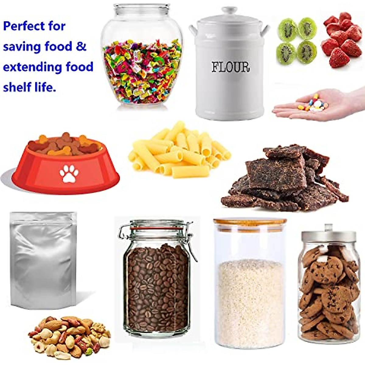 Oxygen Absorbers For Food Storage 400cc ( 5 pcs in Vacuum Sealed Bag x 24, Total 120 Packets ) O2 Absorbers Food Grade Oxygen Absorbers Oxygen Packets For Food Storage Oxygen Remover Absorb Observers