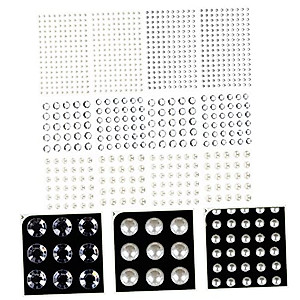 KONTONTY 12 Sheets Beauty Rhinestones Stickers for Nails Pearl Rhinestones Nail Jewels Nose Art Sticker Craft Acrylic Stickers Eye Body Peals Nail Acrylic Charms Colored Rhinestone Stickers