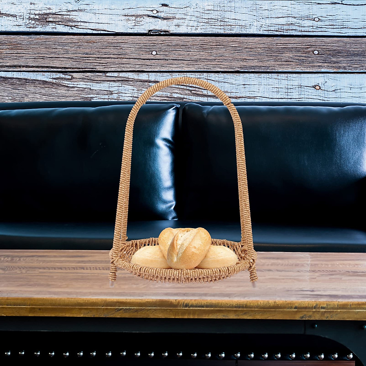 LIFKOME Fruit Tray Small Baskets for Organizing Rattan Storage Basket Vegetable Handwoven Basket Food Serving Woven Baskets Cake Display Plate Rattan Imitation Rattan Seaweed Bread Basket