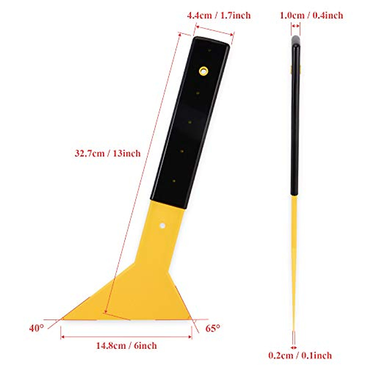 Ehdis 12.6x5 Inch Long Handle Scraper Plastic Water Car Squeegee with Black Rubber Grip Handle for All Types of Window Tint Film, Decals, Wrapping,Cleaning