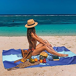 FEERNICH Beach Towels, Microfiber Beach Towels-Quick Dry Sand Free Super Absorbent Towels, Travel Towels Oversized Beach Blanket(63" x 32") Lightweight Towels for Swimming Sports Beach Camping