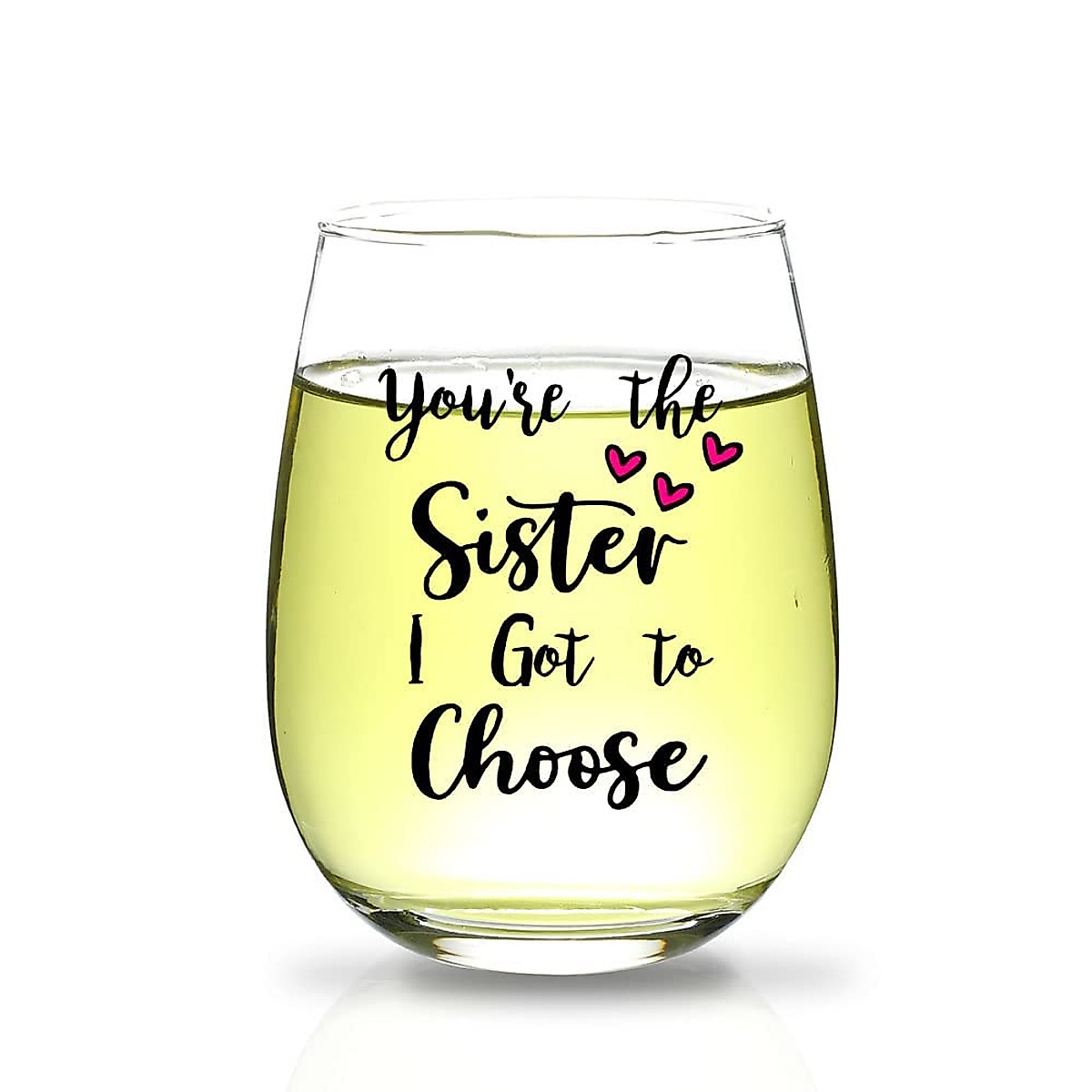 SOCOARZR Sister Gifts,Mothers Day, Valentines Day,Christmas,Birthday Gifts for Sister,Women,Friend - You are the sister I go to choose Wine Glass for Sisters in Law