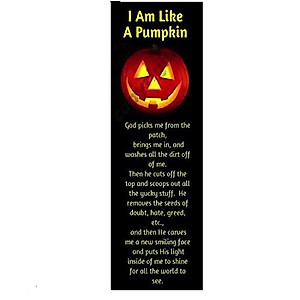 biblebanz I Am Like A Pumpkin Halloween Bookmarks, 100 Pack, Christian Handouts, Trunk or Treat Ideas, Fall Festival