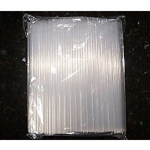 100 3/8" Wide Smoothie and Bubble Tea Fat Straws - Sparkling Clear (3/8" Wide XL)