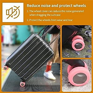 Luggage Compartment Wheel Protection Cover, Suitcase Wheel Protector Covers, Luggage Wheel Covers for Suitcase, 8 PCS Luggage Compartment Wheel Protection Cover-8PCS-Orange